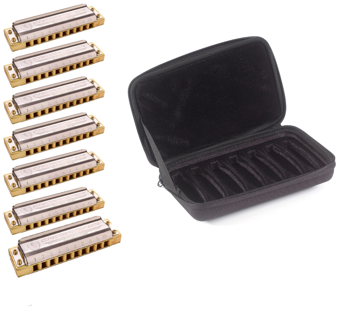 Hohner Crossover 7 Piece Set with 7pc Hohner Logo C7 Case YOU PICK THE ...