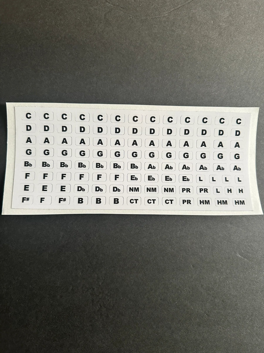 Andrew Zajac 106 Large Flat Key Labels Black on White. Includes Free U ...