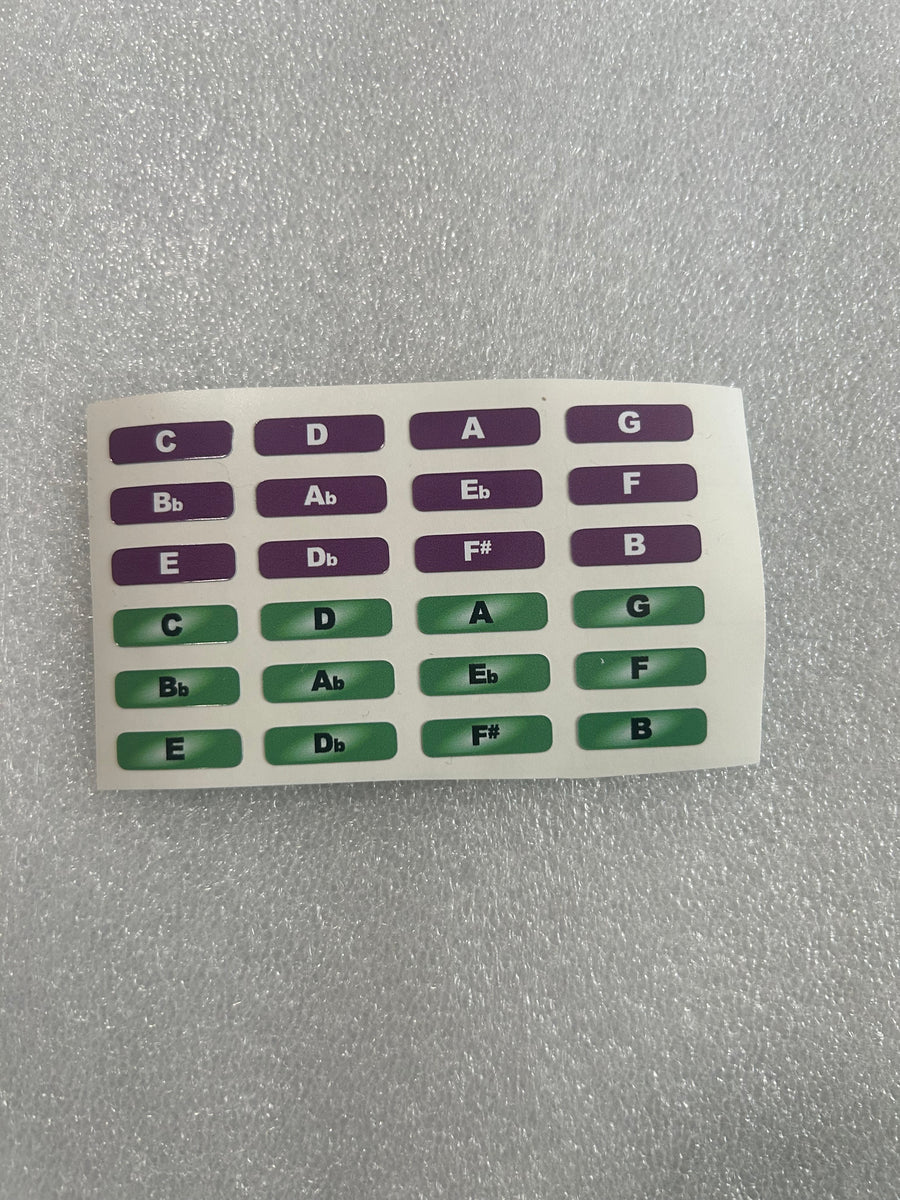 Andrew Zajac Stout Purple & Green Colored Flat Key Labels. Includes Fr ...